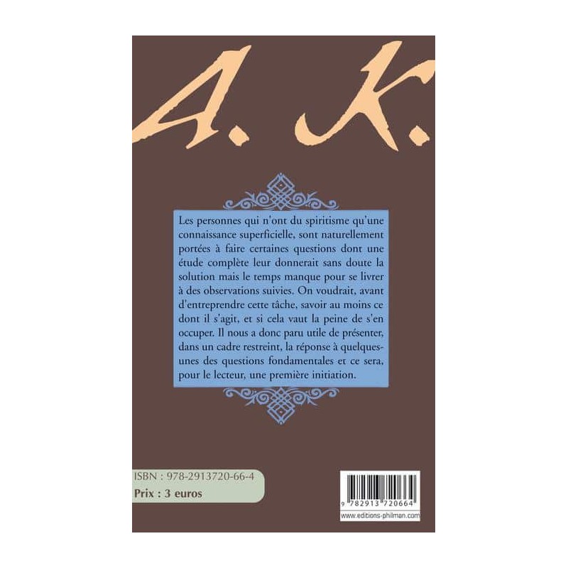 Livre : le spiritisme à sa plus simple expression